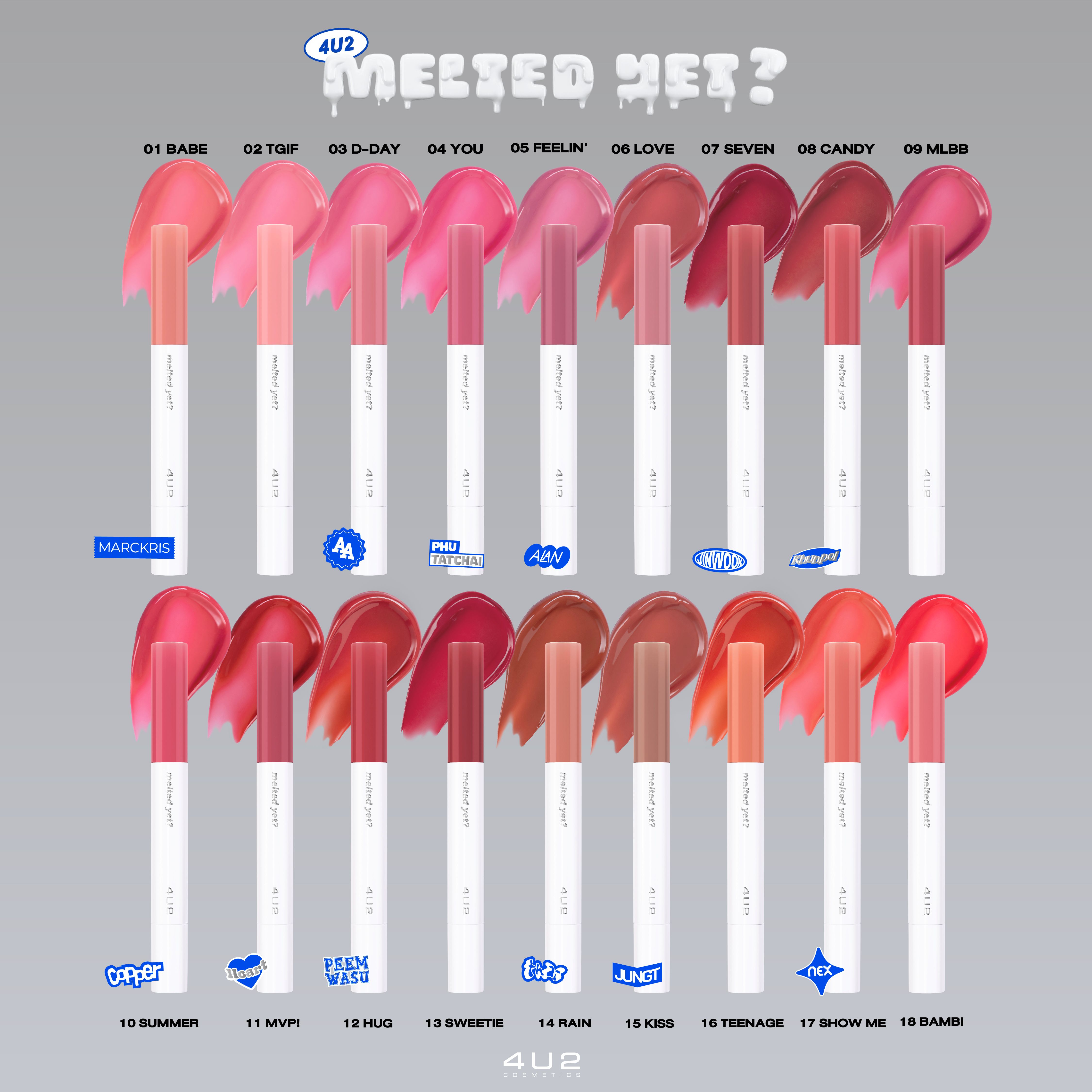 Lip Balm 4U2 MELTED YET-Matte Glossy BUS Stain Melting 4U2 Bust ...