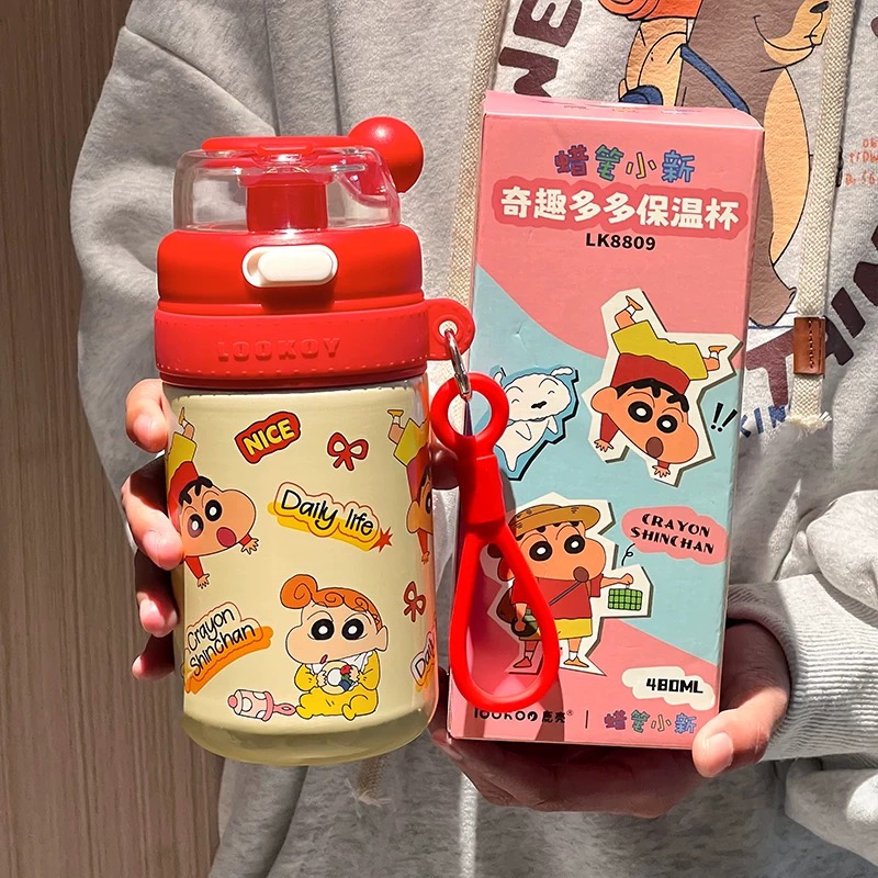 Crayon Shinchan Stainless Steel Mug 480ml High-Capacity Retention Water Bottle banpresto ...