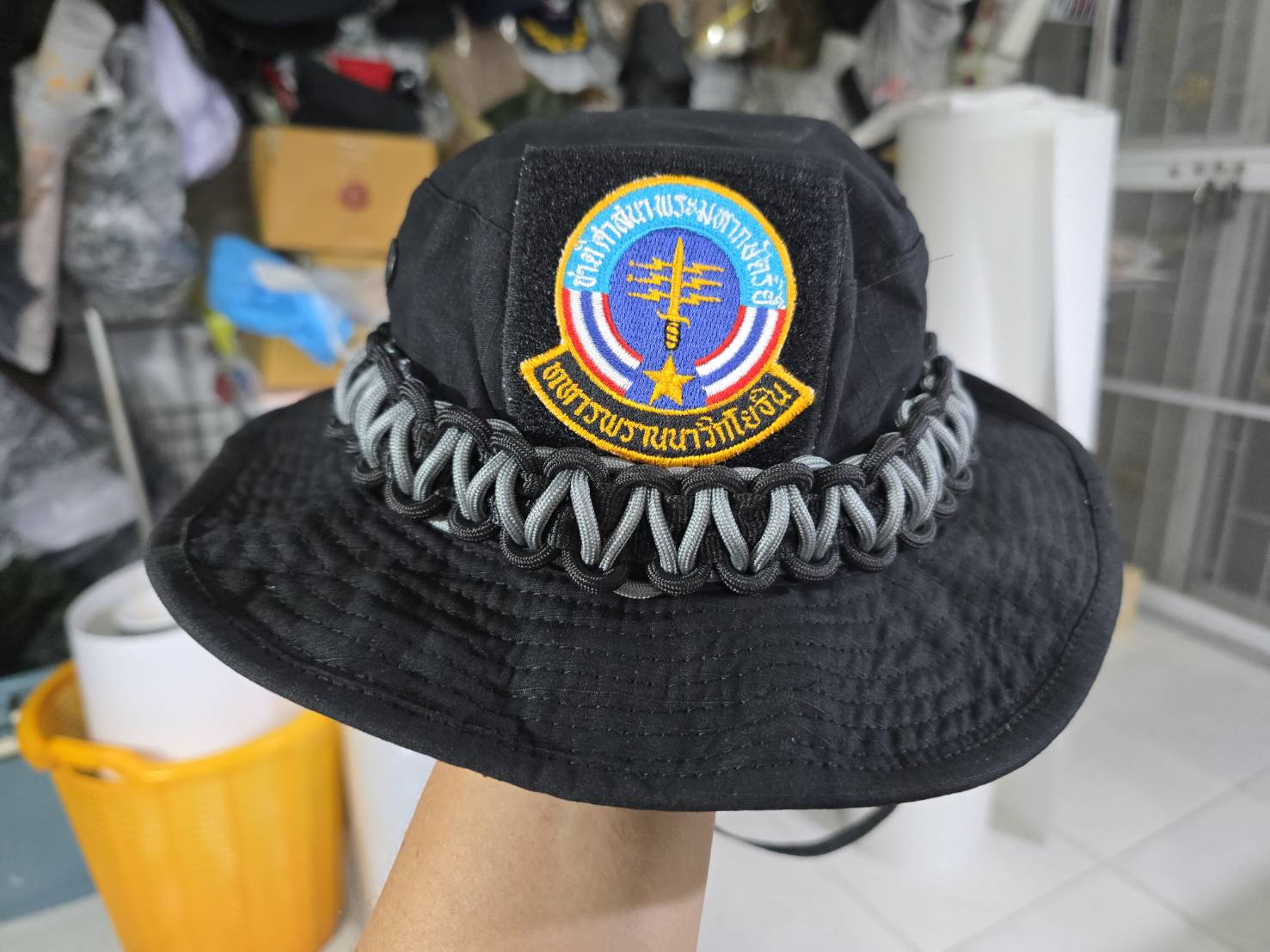 Rope-Knitted Black Brim Hat With Arm Marine Corpsors | Shopee Malaysia