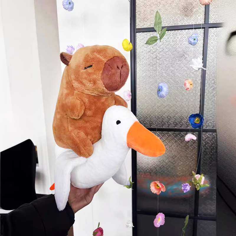 Capybara Doll Riding Crocodile Capibara Big White Goose | Shopee Malaysia