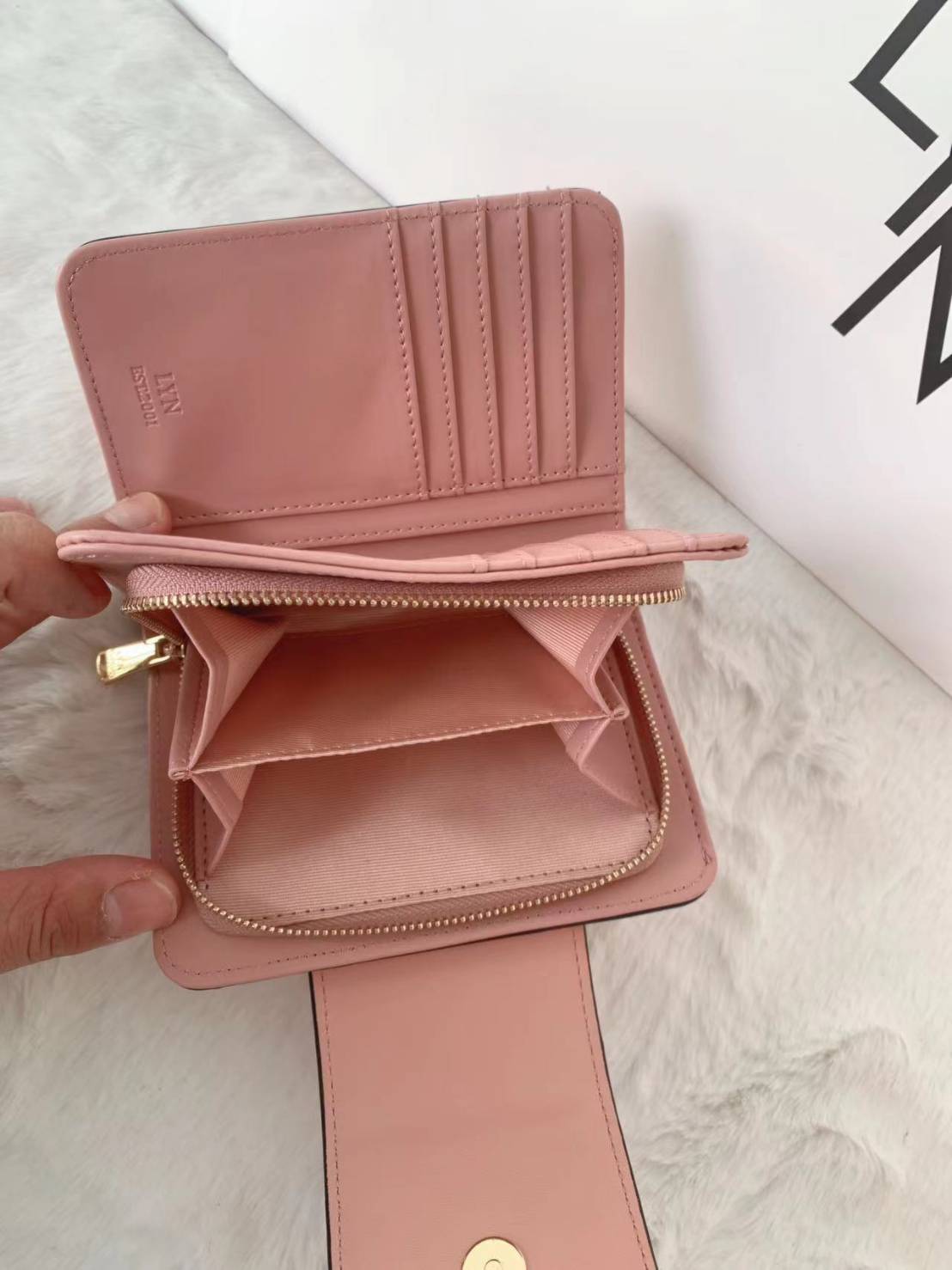 Short Wallet With Big Closure Button LYN Comes In 5 Colors Fabric Label ...