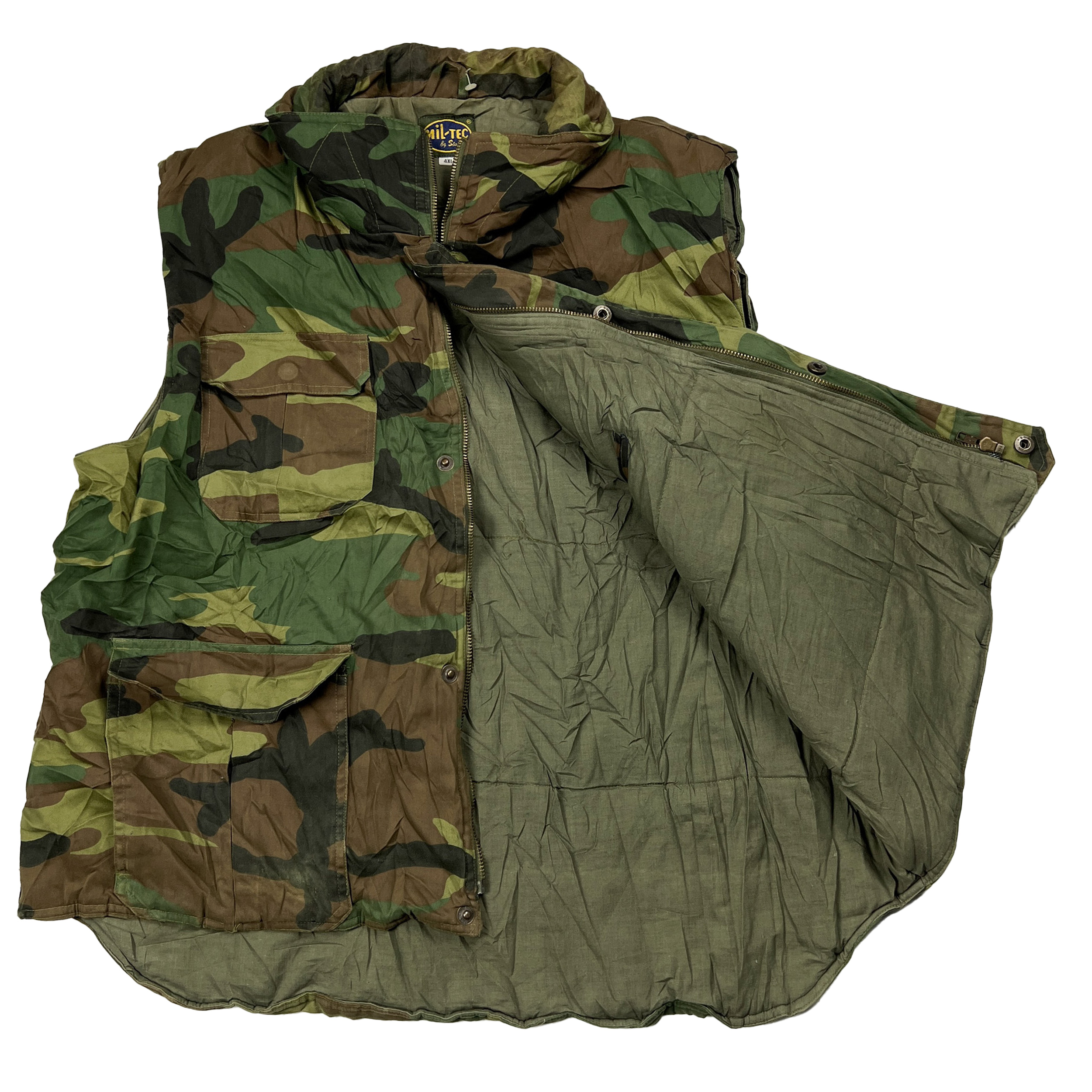 Vintage Jacket Mil-Tec Ranger Vest Insulated Woodland Camo Hunting ...