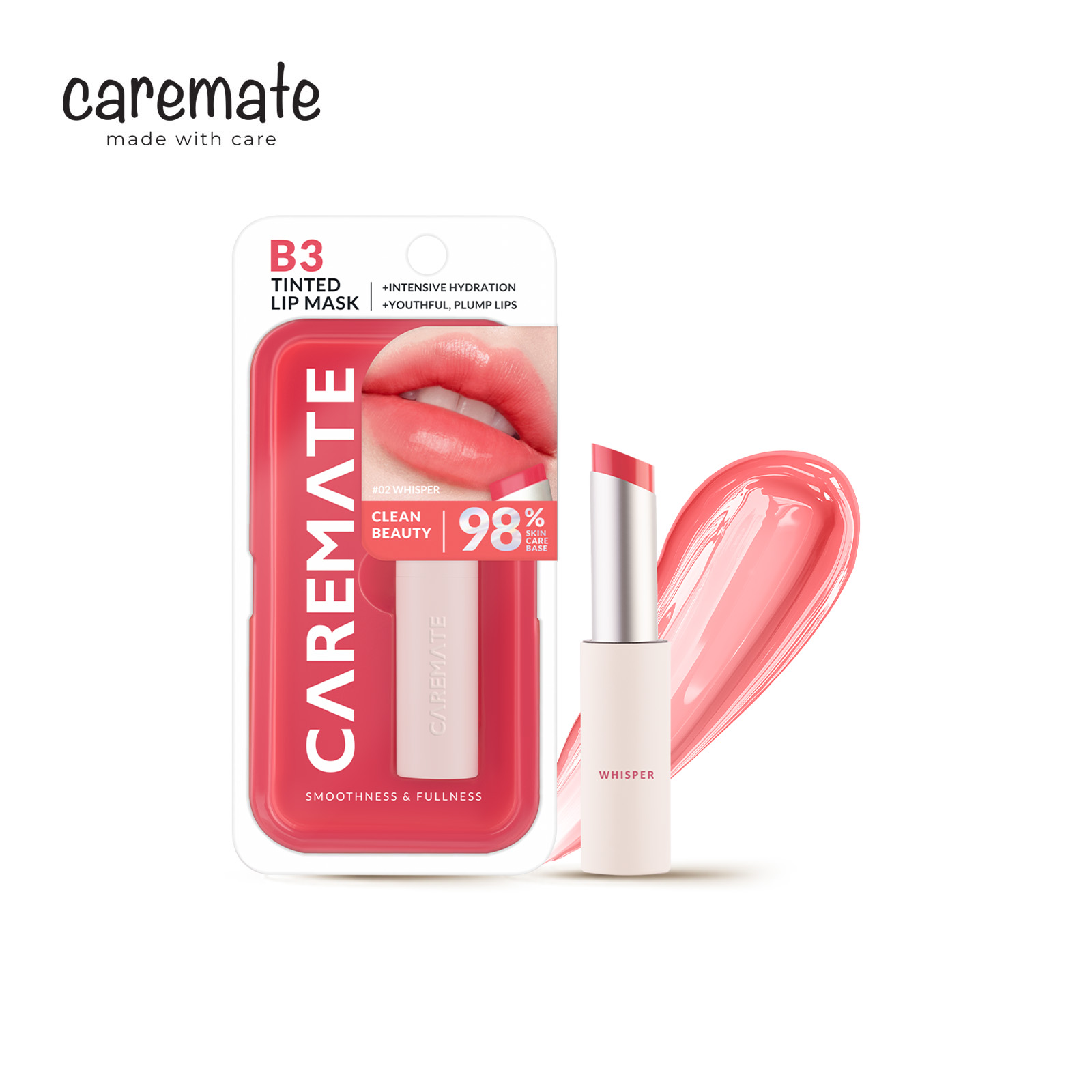 Caremate B3 Tinted Lip Mask 02 Whisper | Shopee Malaysia