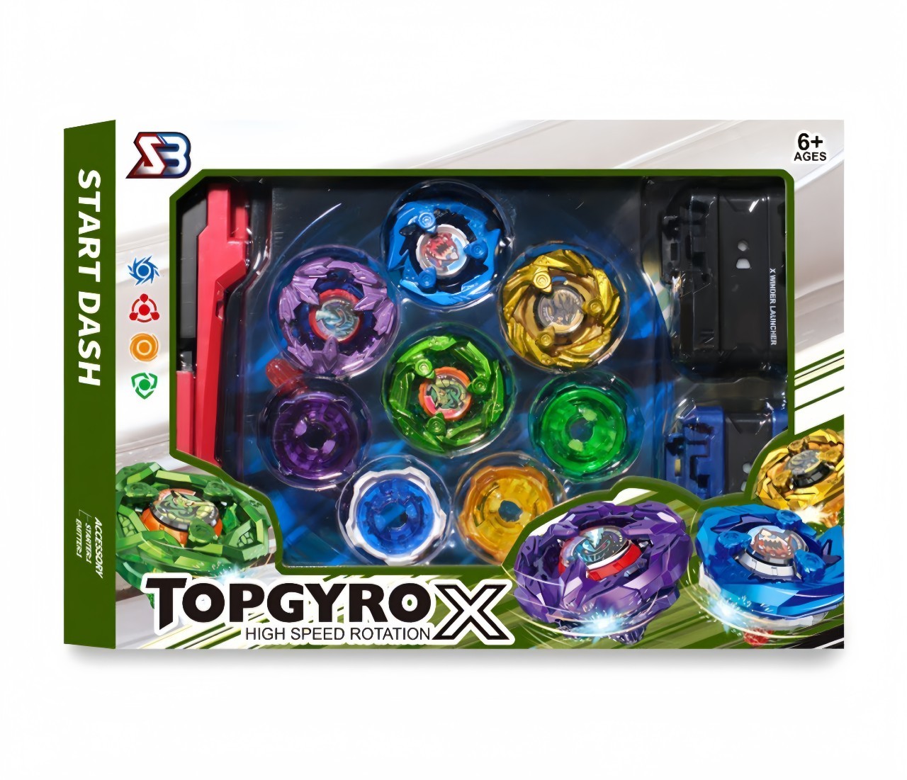 Gyroscope Set 1 4 Beyblade Balls Blue/Red Field | Shopee Malaysia