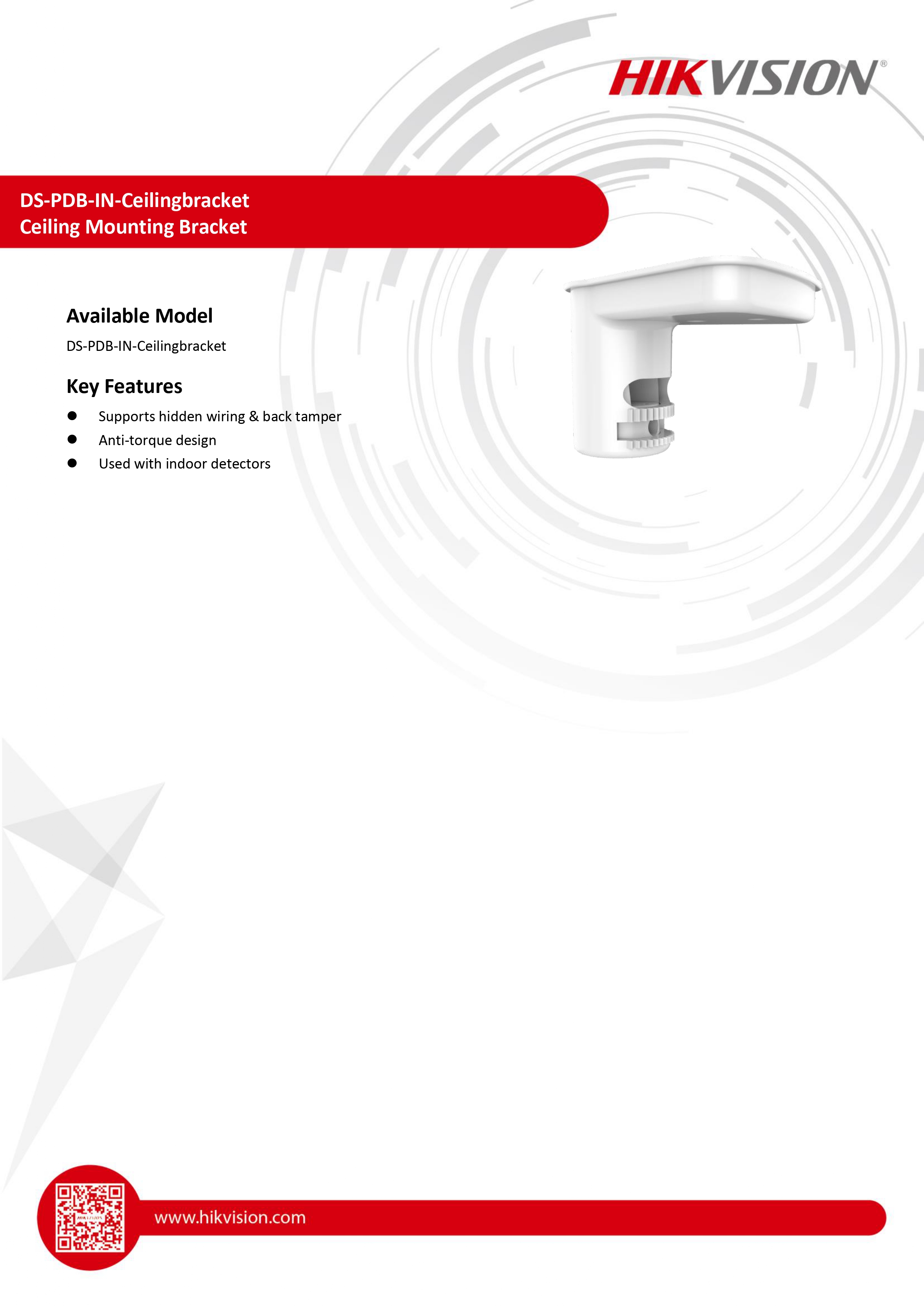 Hikvision DS-PDB-IN-Ceilingbracket Internal ceiling mounted bracket Bag ...