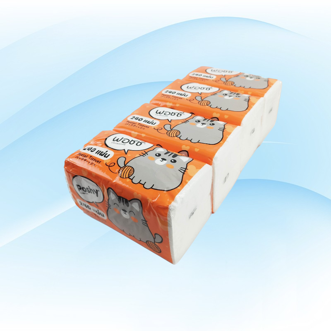 Poshy 240 Sheets Carton Of 12 Packs 48 Facial Tissues. | Shopee Malaysia