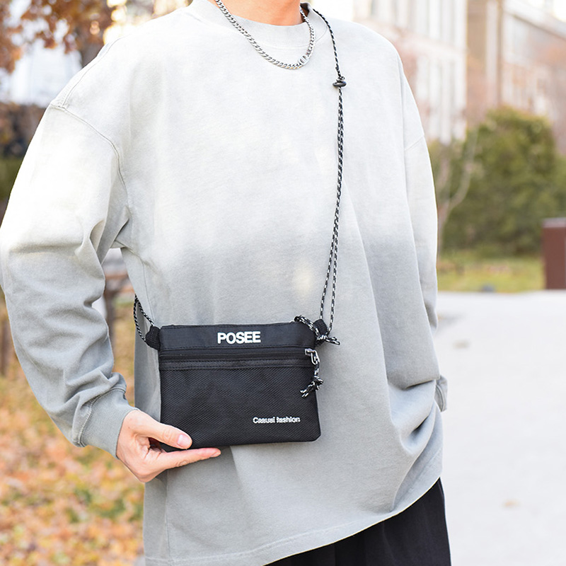 POSEE Rungt Clear White Big Logo Screen Multi-Compartment Black Slim ...