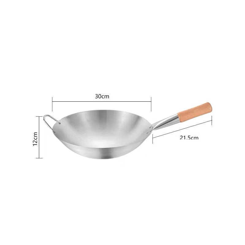 Frying Pan Buy 1 Get 1 Free Deep 30/30cm Stainless Steel Chinese Stir ...