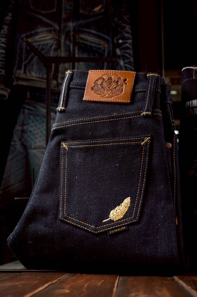PINION X LANNA denim 21 oz Model X Ninja indigo X Snow Small Box Slim ...