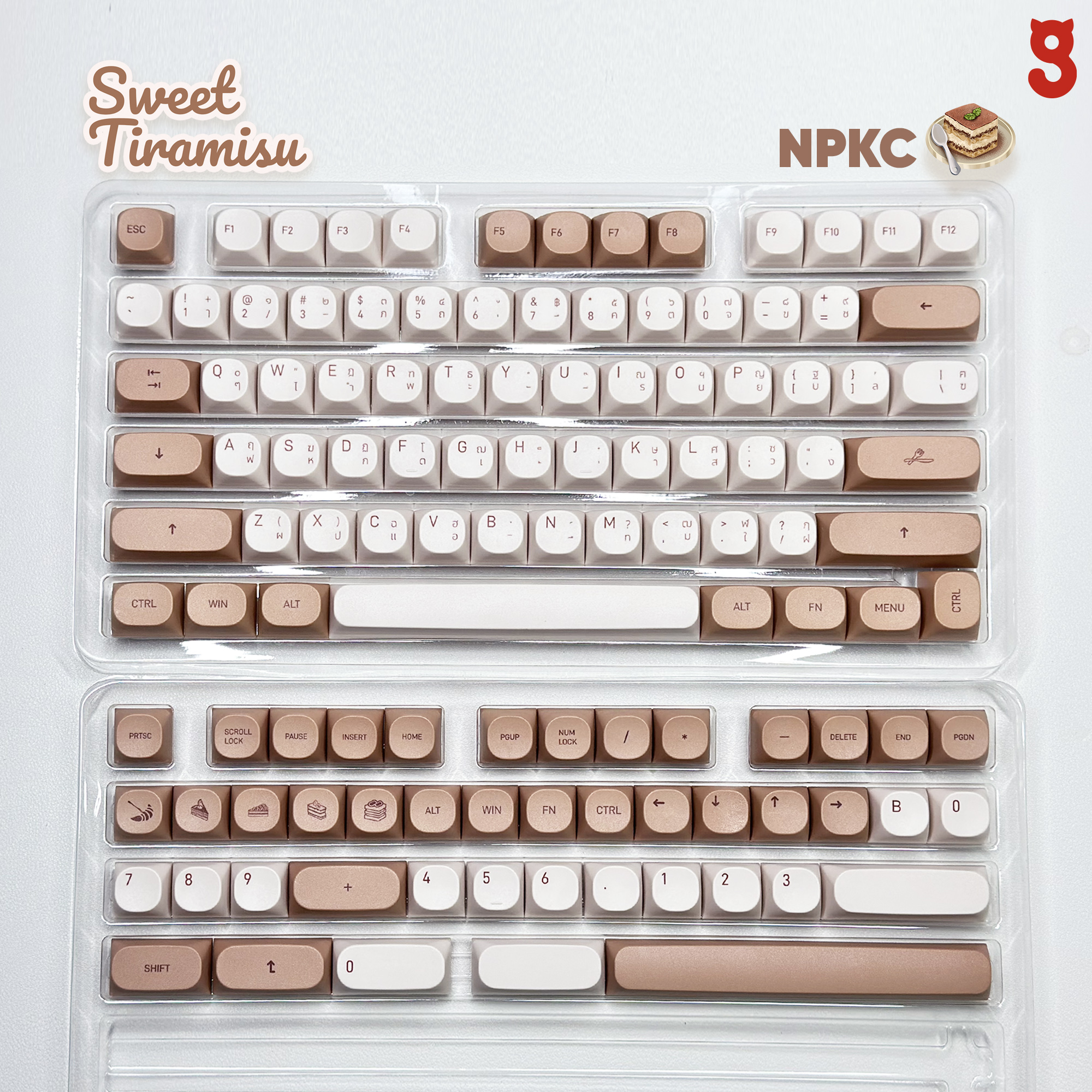 Thai Keycaps ENG/TH Sweet Tiramisu NPKC keycap set PBT Sublimation MA ...