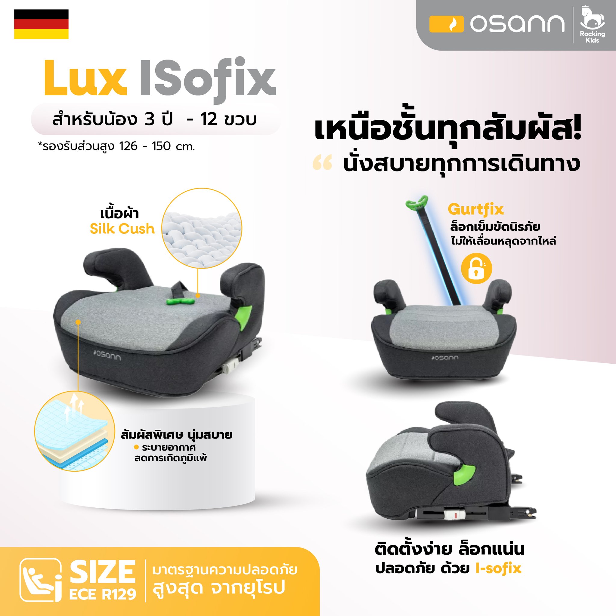 Booster Seat Osann Car Lux Isofix Model From Germany For 3-12 Years Old ...