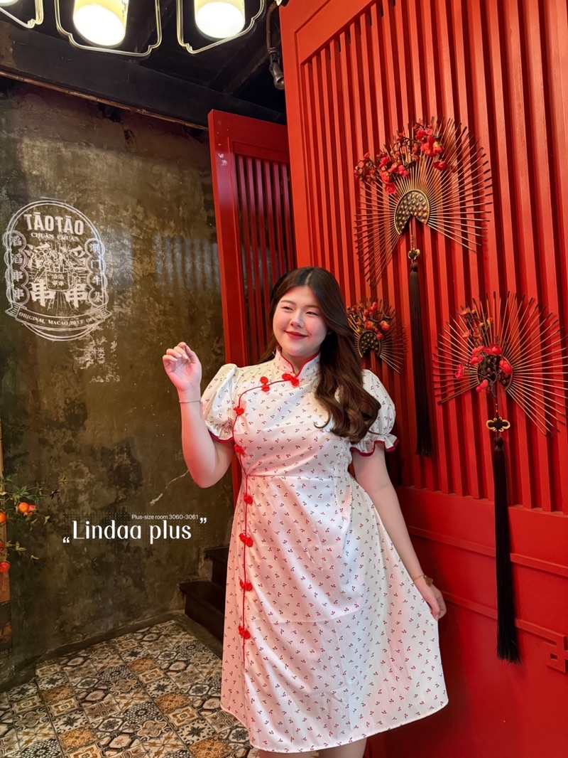 /LD/ Cheongsam Dress Plump Girl Cherry Pattern Very Cute Large Size ...