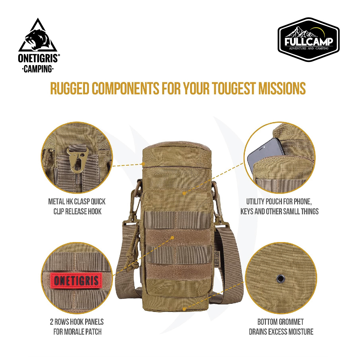 OneTigris Tactical Water Bottle Pouch 32oz/Flask | Shopee Malaysia