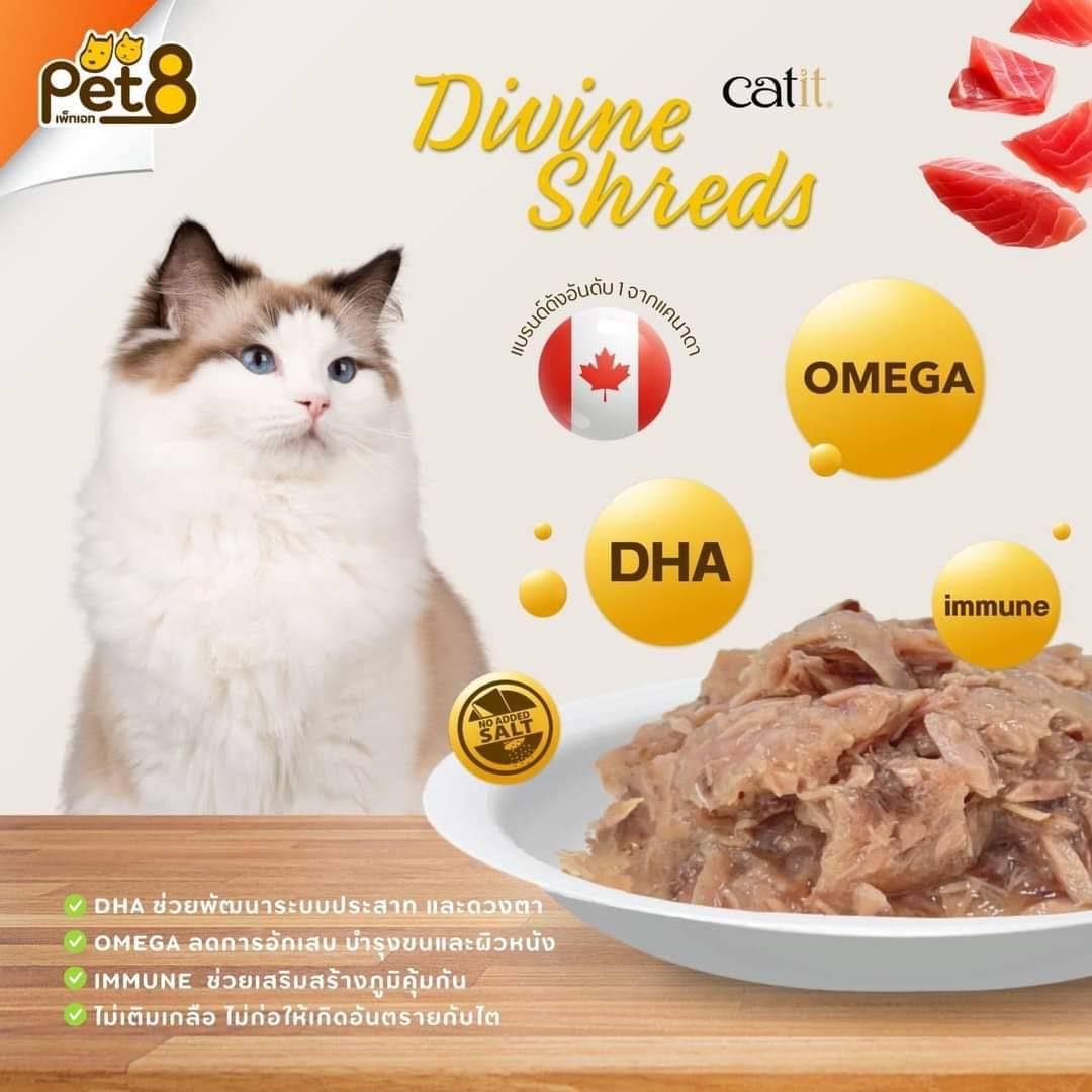 (3 Packs) Catit Divine Shreds Wet Cat Food No Added Salt No.1 Brand ...