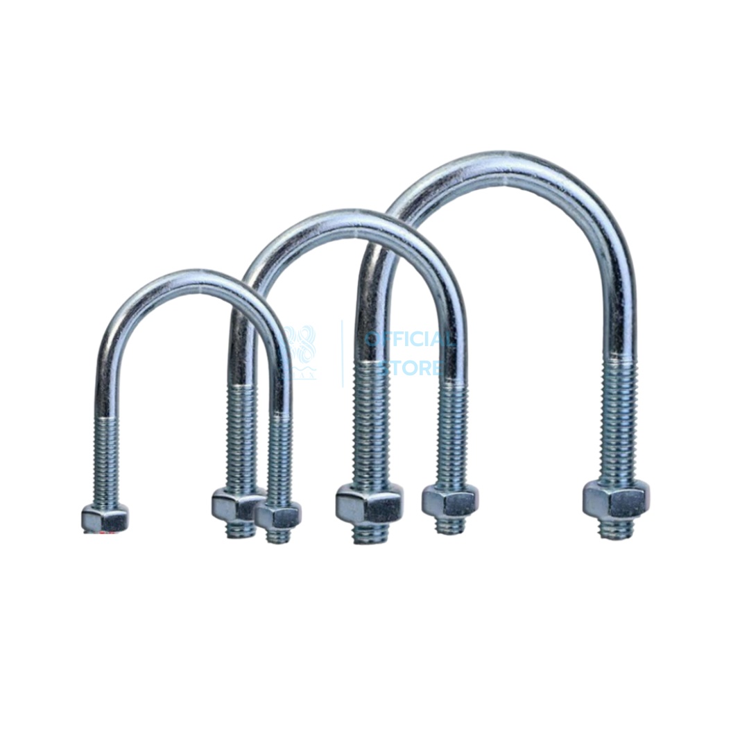 U Bolt Pipe Clamp (U-Bolt) Nut With Two Bolts. Can Be Used For Both ...