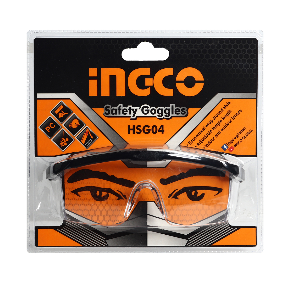 INGCO Safety Goggles With Leg Shield Model Hsg04 | Shopee Malaysia