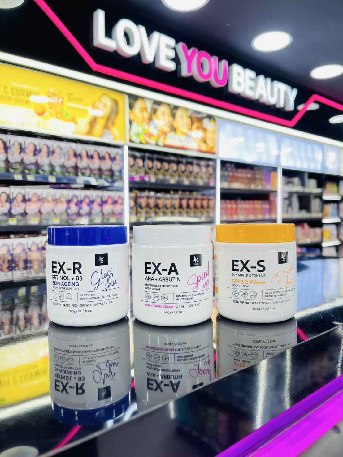 JKxLAB Cream Contains 3 Formulas EX-A AHA/EX-R RETINOL/EX-S ULTRA SUN Nourishing Body 200g ...