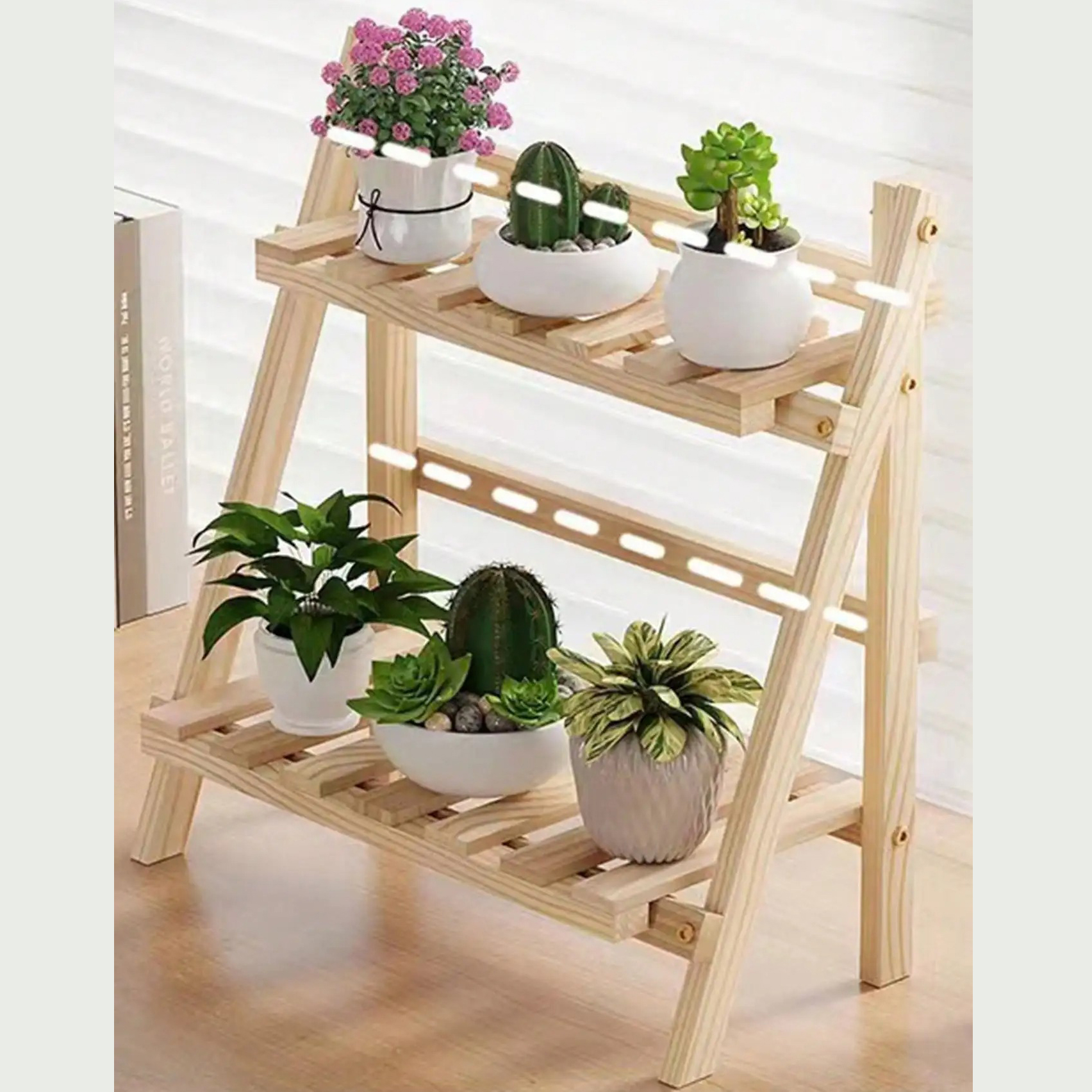 Wooden Table Top Shelf Simple Multi-Function Folding Corner Trapezoid ...