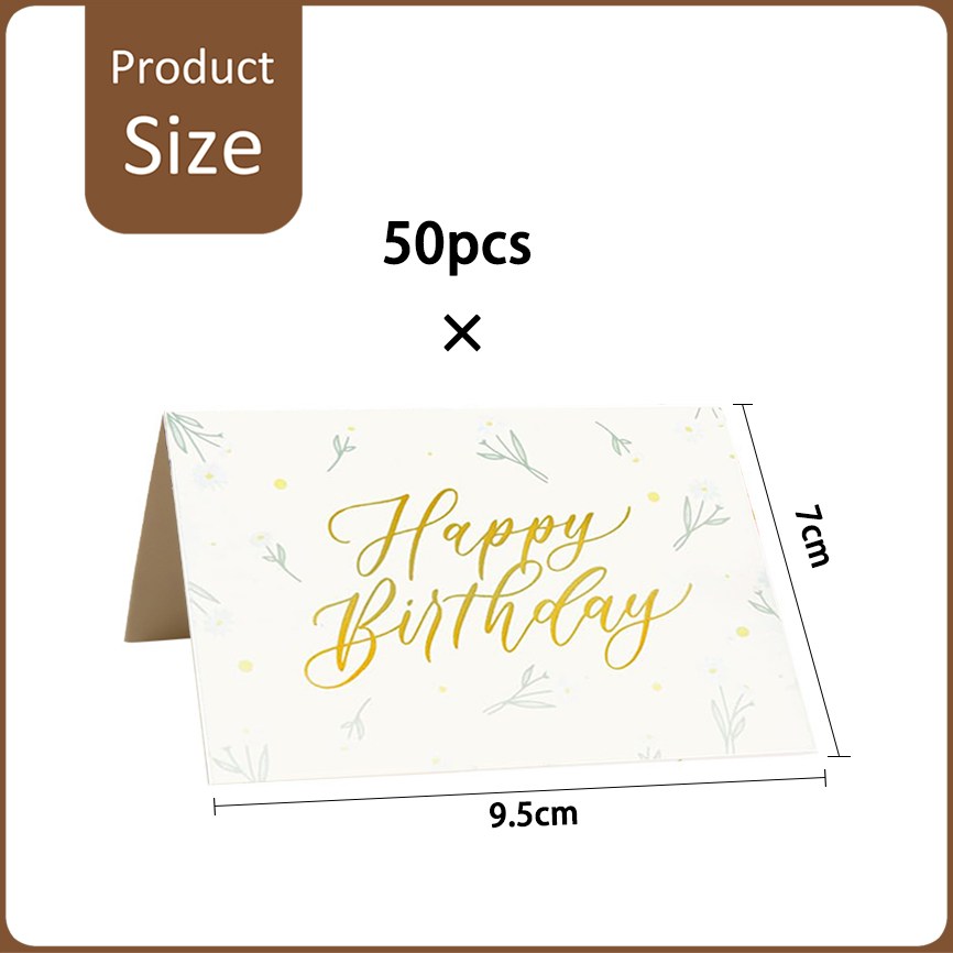 Form 50pcs Wish Card Birthday Greeting Message Bouquet Minimalist Gift ...