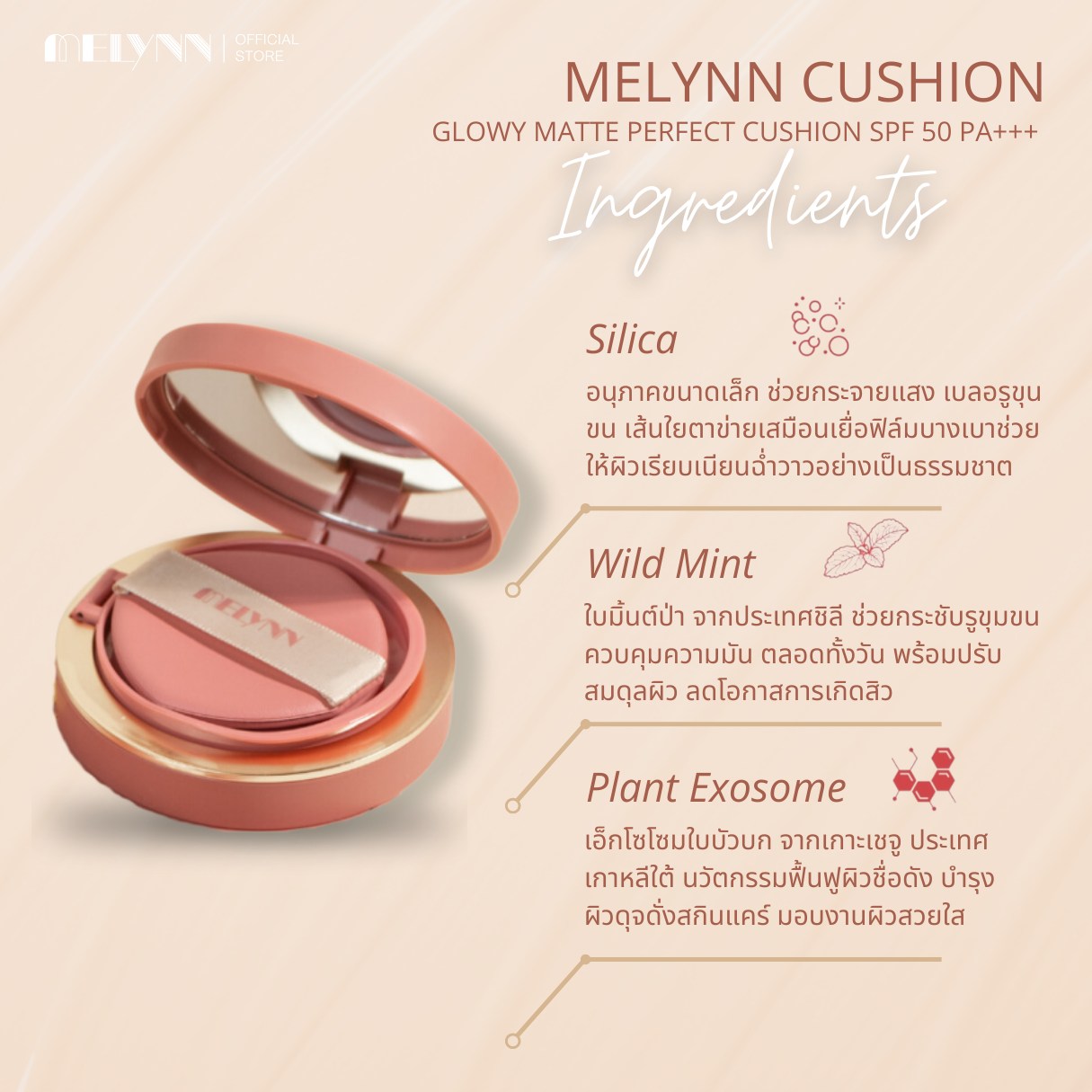 Cushion Melinn M N-Glowy Matte Perfect SPF 50 PA +++ | Shopee Malaysia