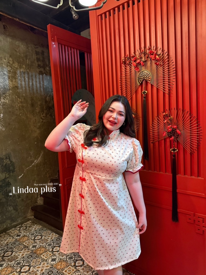 /LD/ Cheongsam Dress Plump Girl Cherry Pattern Very Cute Large Size ...