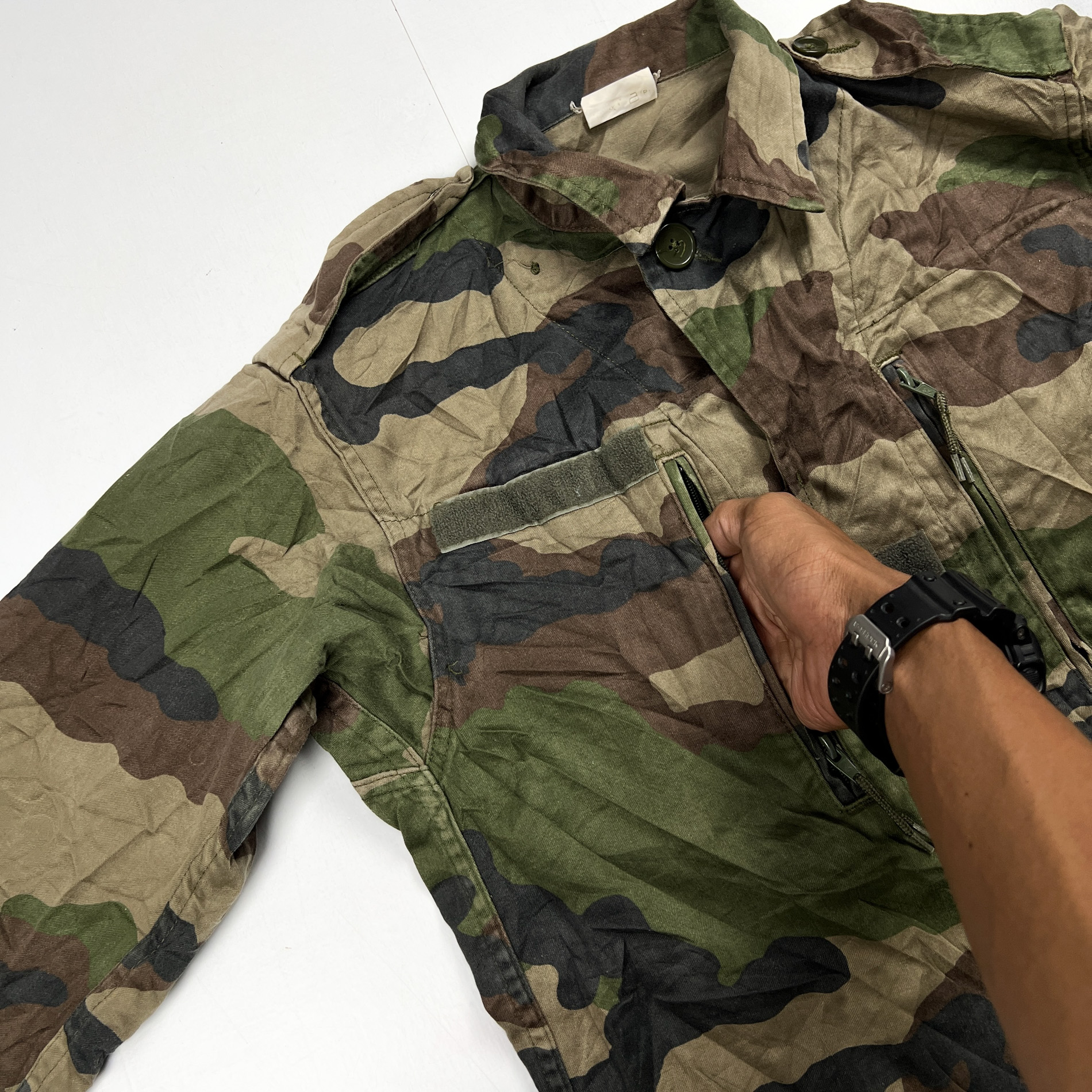 Hiking jacket Vintage Genuine French army Smock CCE camo military ...