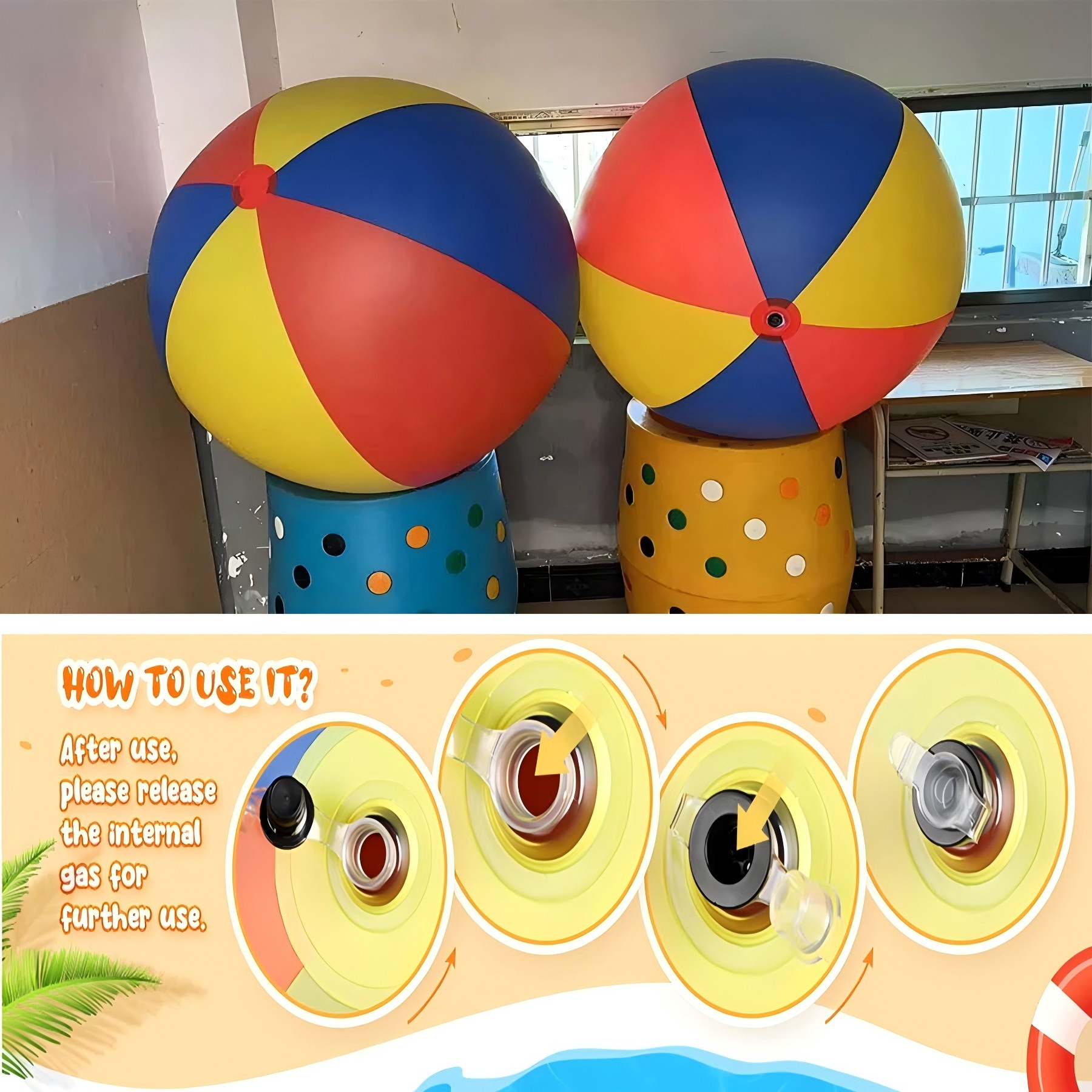 130 Cm./150/200 Giant Inflatable Beach Ball Large Three-Color Thick Pvc ...