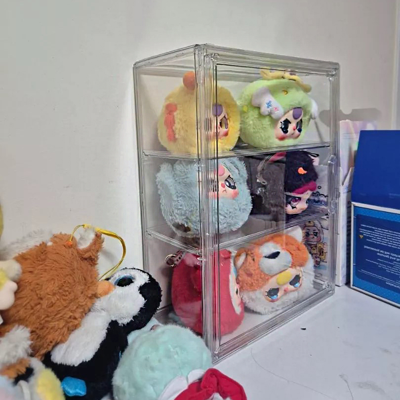 Labubu Model Display Rack Acrylic Transparent Box baby three Dustproof ...