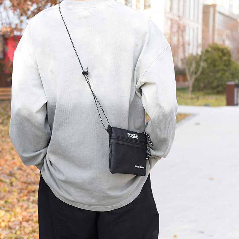 POSEE Rungt Clear White Big Logo Screen Multi-Compartment Black Slim ...