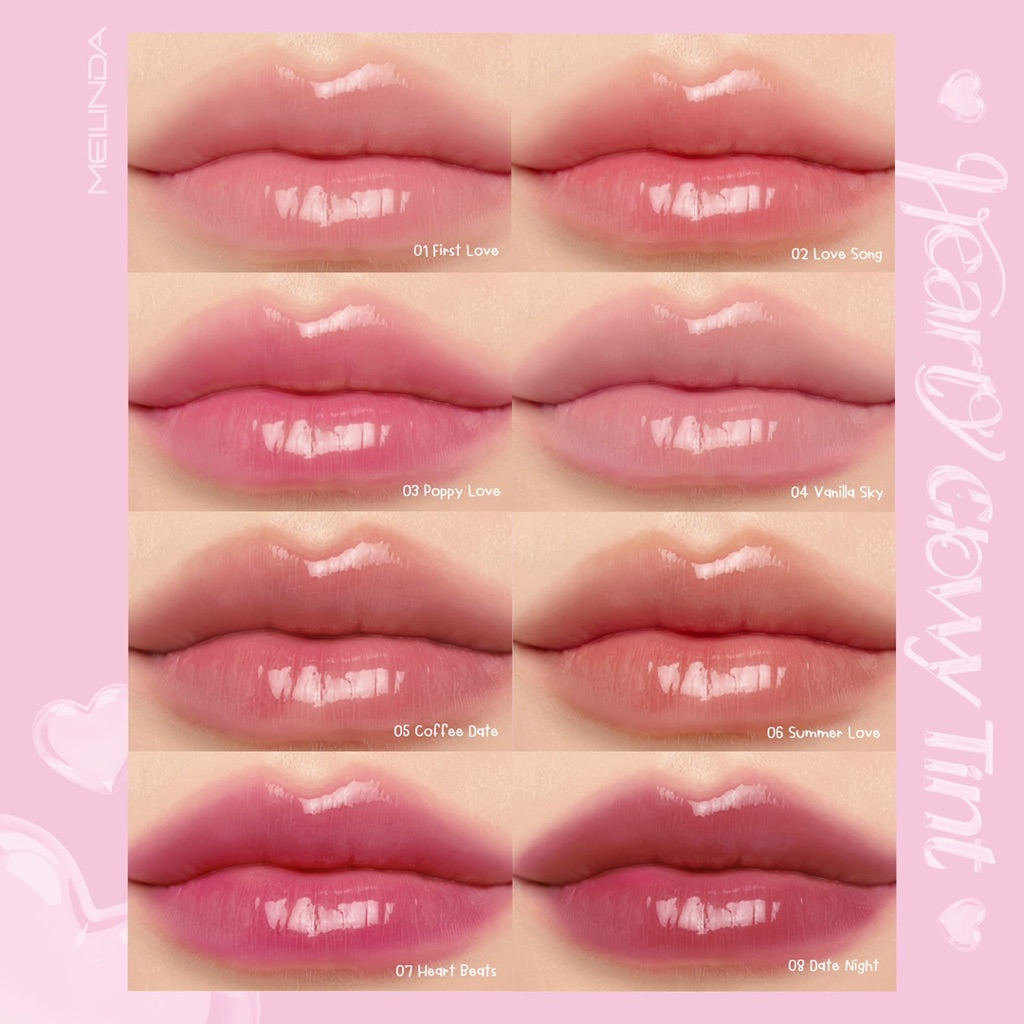MEILINDA Hearty Glowy Tint Glitter Heart Lip | Shopee Malaysia