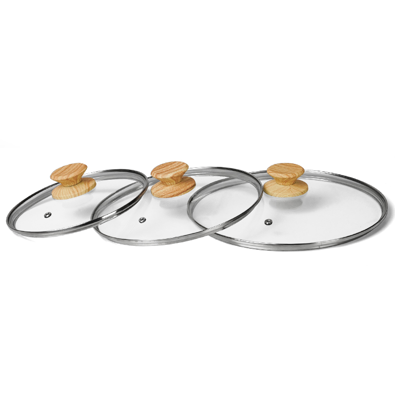 Tempered Glass Lid with Stainless Steel Rim, Durable&Heat-Resistant ...
