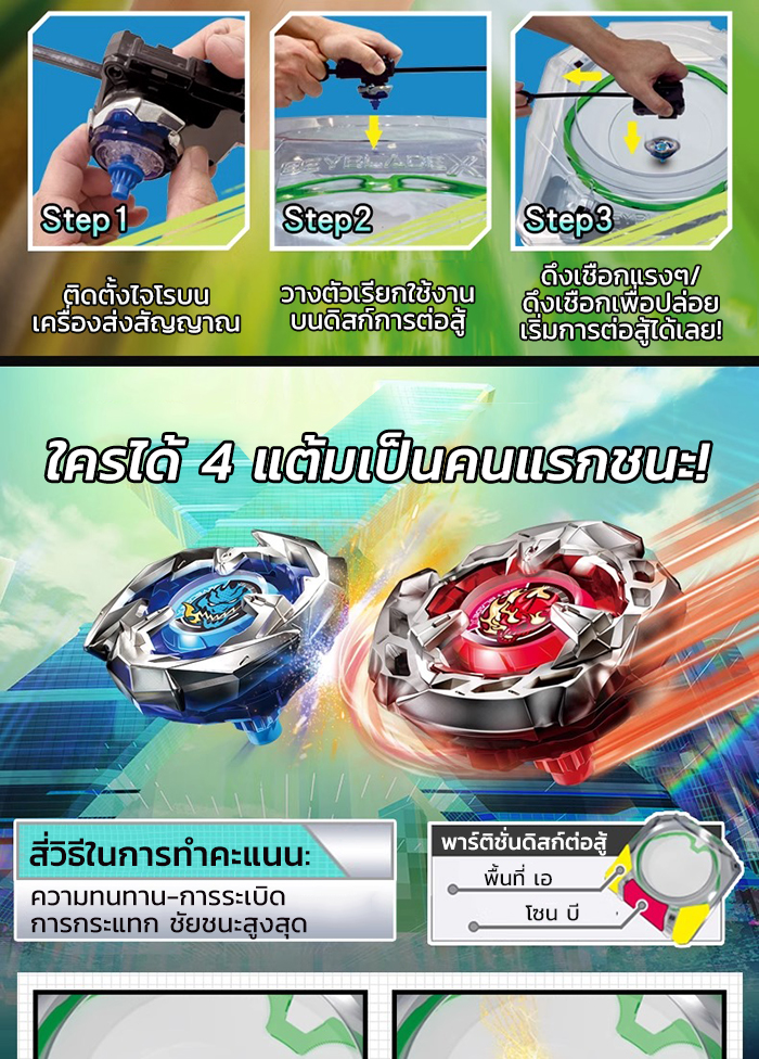 Beyblade X Spinning Top Box Set BEYSUPER X [THUNDER GYRO X + TOPGYRO X ...
