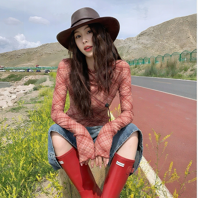 VaVa In Stock Wear Inside Is A Half-High Stand Collar Shirt Plaid ...