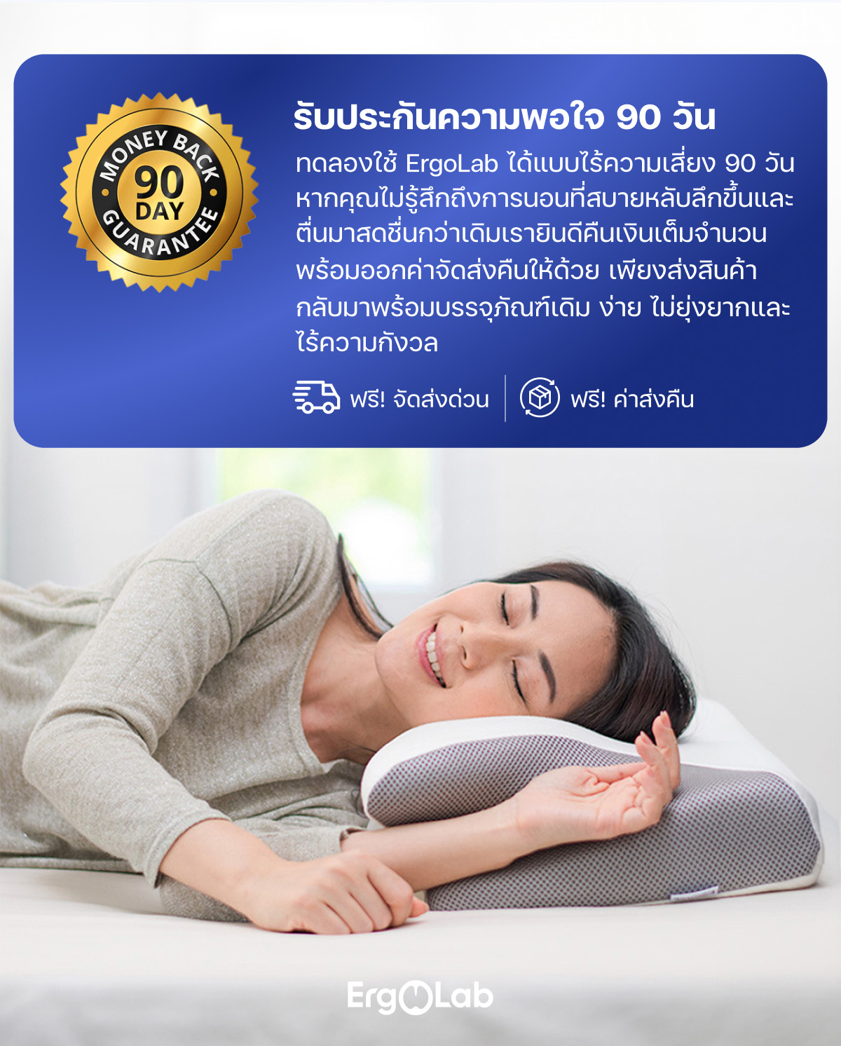 ErgoLab Deep Sleep Pillow | Eliminate Neck Pain And Change Life With Deeper (90-Day Money Back ...