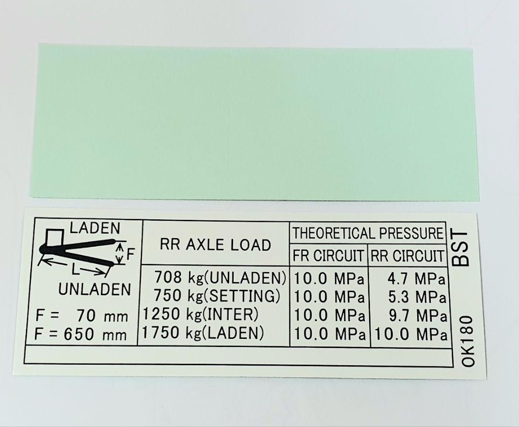 Sticker/Sticker THEORETICAL PRESSURE Toyota Car Information Display ...