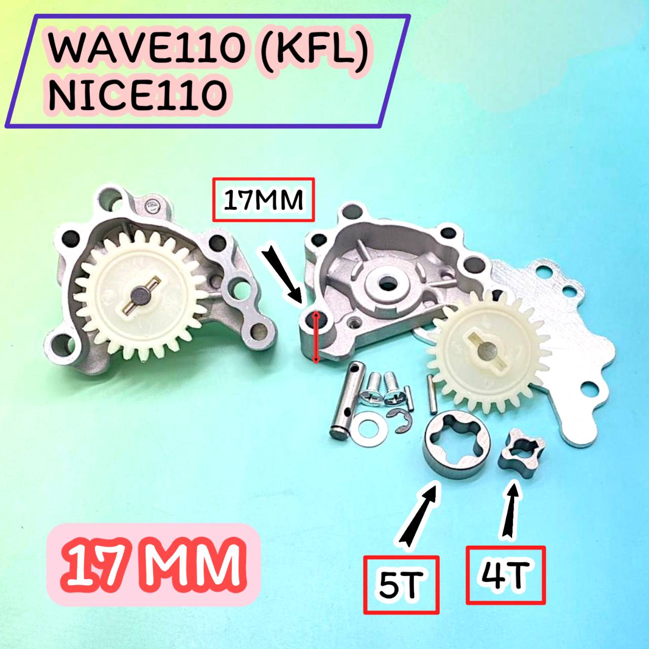Oil Pump Set + Gear WAVE110 (KFL)/NICE 110 Available In 3 Sizes ...