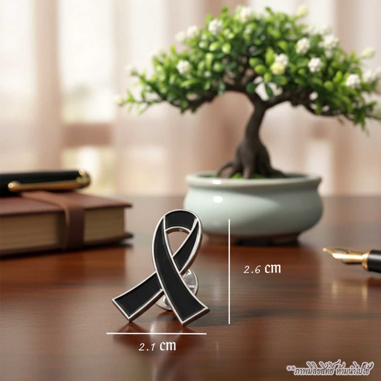 Black Ribbon Brooch Symbol Of Mourning And Remembrance Of The Deceased ...