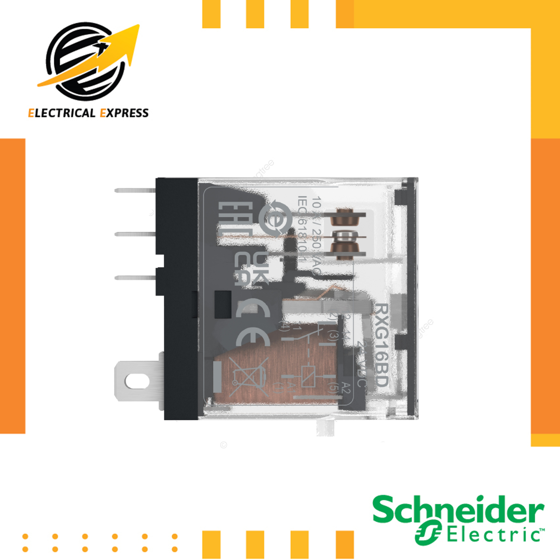 SCHNEIDER 2CO 5A RELAY BASIC+LED 230VAC Model RXG26P7 | Shopee Malaysia