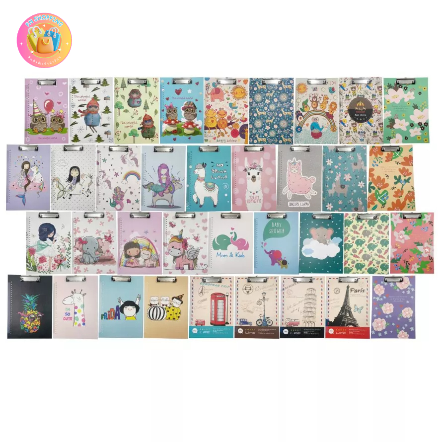 Cute Cartoon Clipboard Writing Pad Pattern A4 Size With Front-Back (36 ...