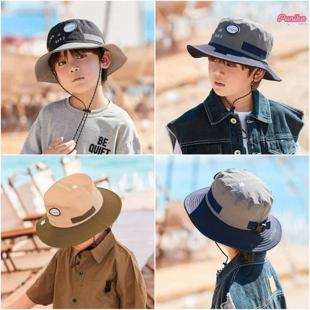 Children's Hat 12-7 Years Head Circumference: 52-54 cm. Two-Tone Bucket ...