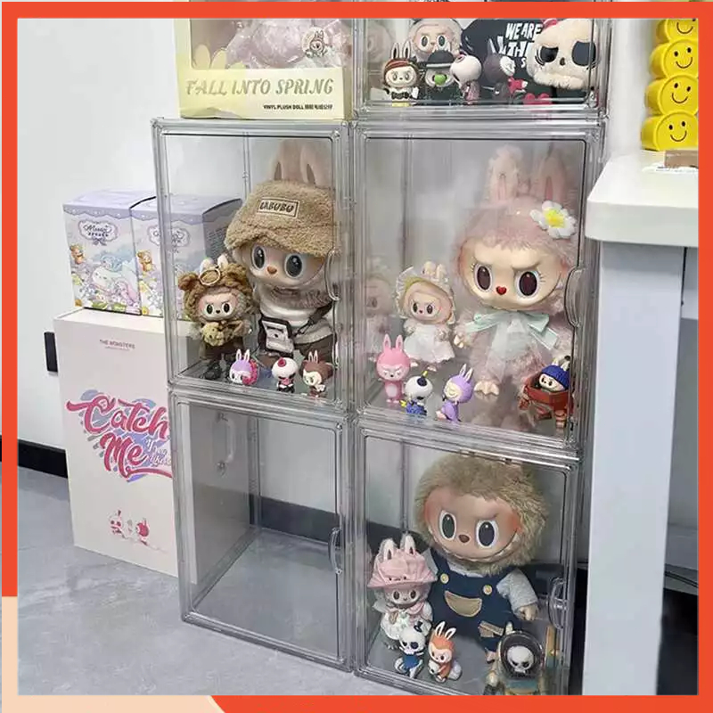 Clear Acrylic box Model Doll Display Collectible Case Labubu popmart ...