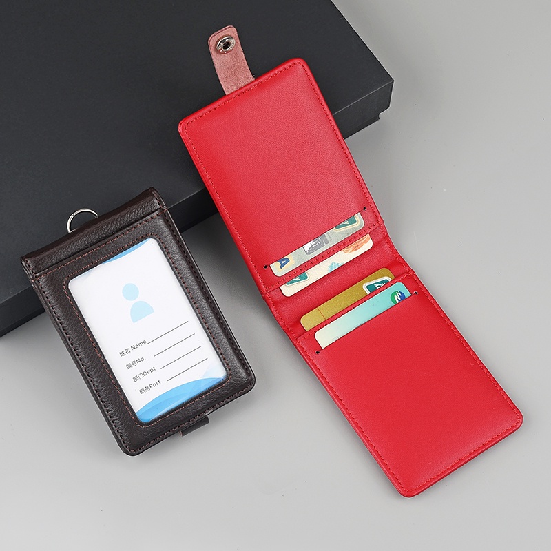 Support Customized Genuine Leather Identification Card ID Holder Work ...