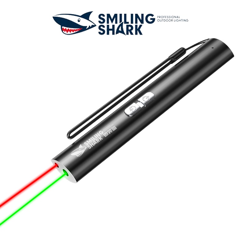 Smiling Shark Laser Pointer USB Dual Light Source Rechargeable Laser ...