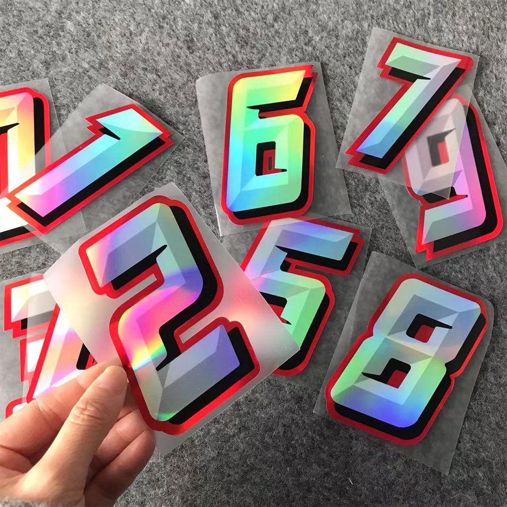 Motorcycle Reflective Racing Number Stickers DIY Laser Number Decals ...