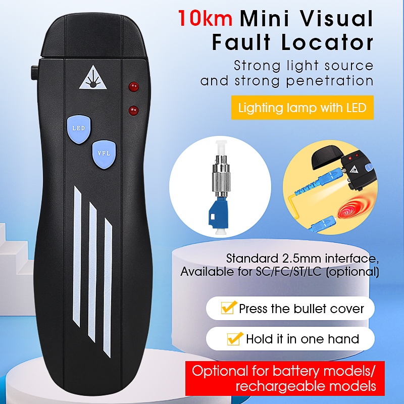 Rechargeable COMPTYCO MINI visual fault locator optical cable detector ...