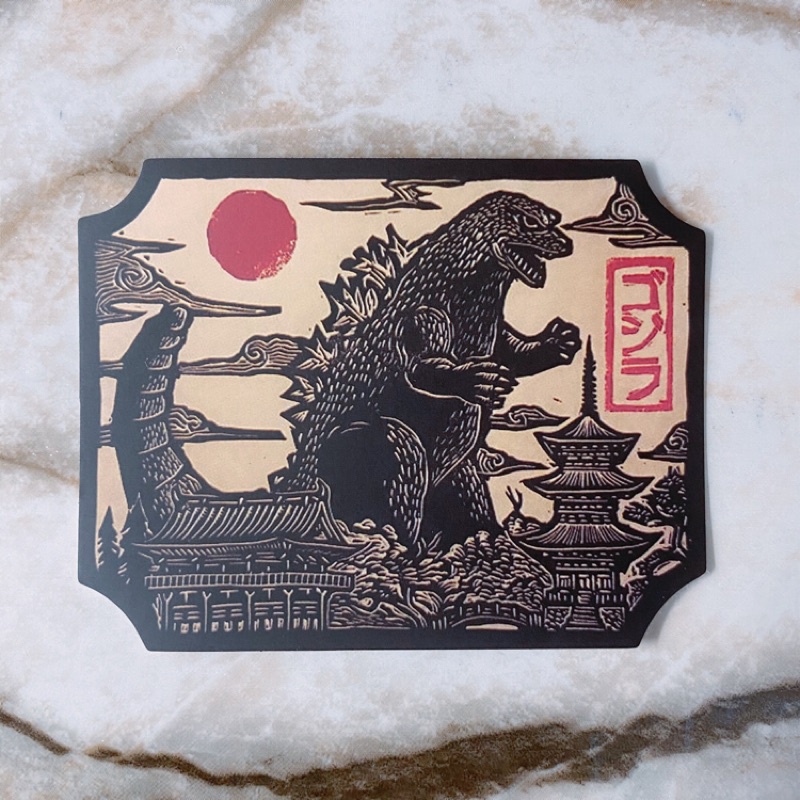 Single Sheet ️ Godzilla Dinosaur Waterproof Sticker Luggage Hard Hat ...