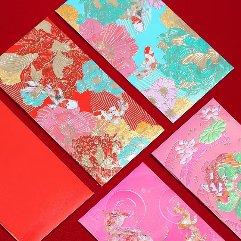 1210- [6pcs] -First Year Fish Wedding Red Envelope Chinese New Year ...