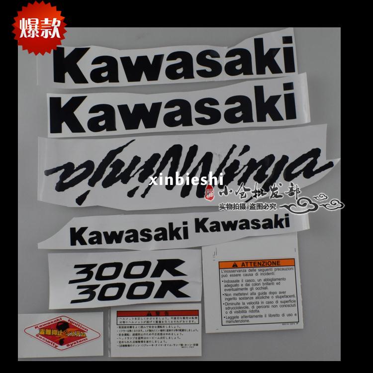 Motorcycle Decals Kawasaki Little Ninja 300R Full Car Label Full Set ...