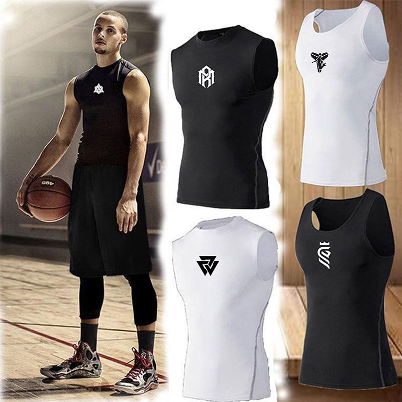 Tank top men's basketball jersey 紧身背心男篮球运动球衣内衬美式训练背心打底速干弹力坎肩透气 新款 现货 23 ...