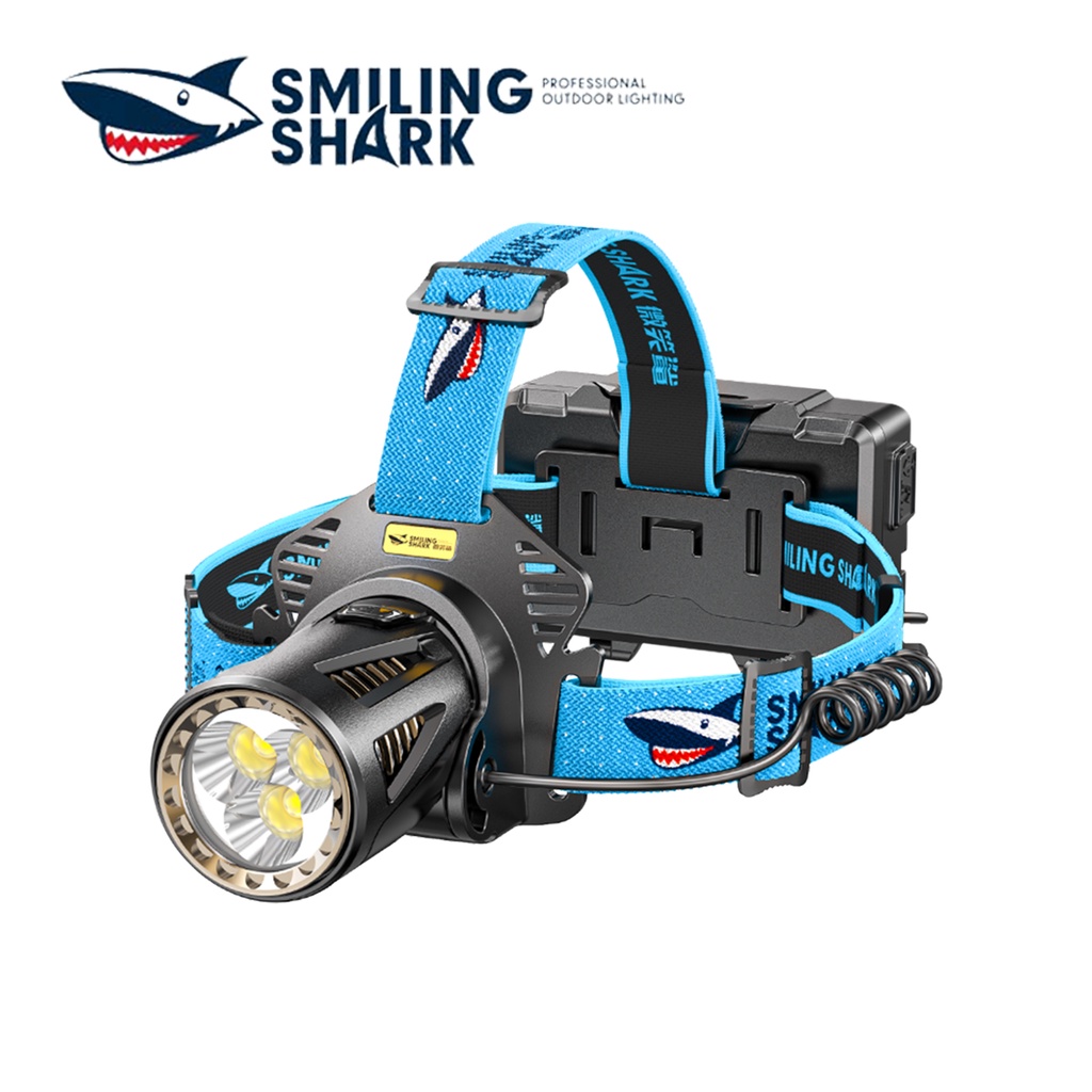 Smiling Shark Head lamp 15000LM M90 Powerful Strong Bright Headlight ...
